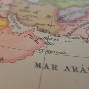 1950 Vintage Map of Asia - Etsy