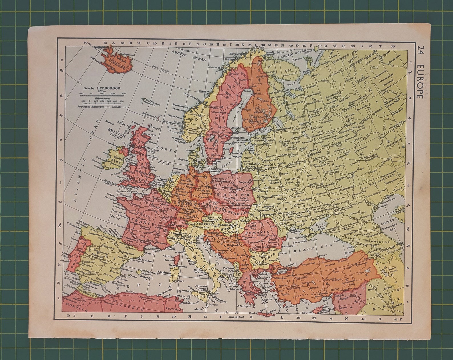 1950 Vintage Map of Europe - Etsy