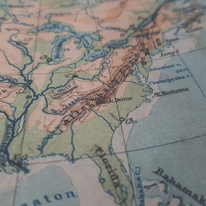 1908 Vintage North America Map - Etsy