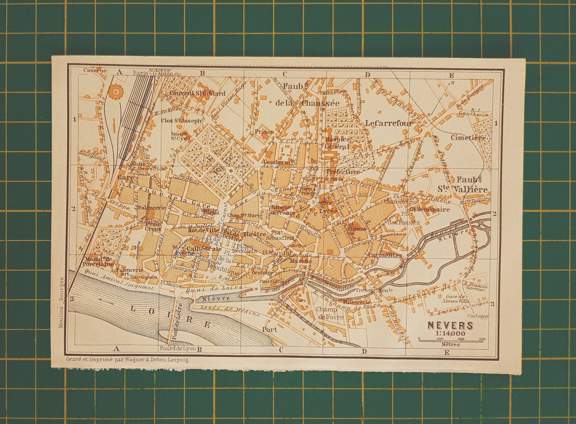 1908 Vintage Nevers Map | Etsy