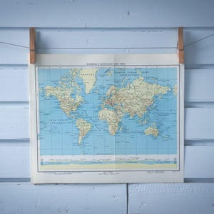 1969 Vintage World Map - Etsy