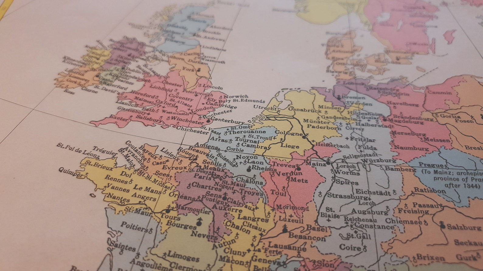 1957 Vintage Ecclesiastical Map of Europe in 14th Century - Etsy