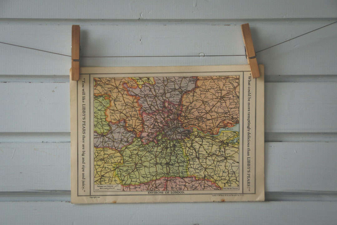 1930s Vintage London Metropolitan Area Map - Etsy