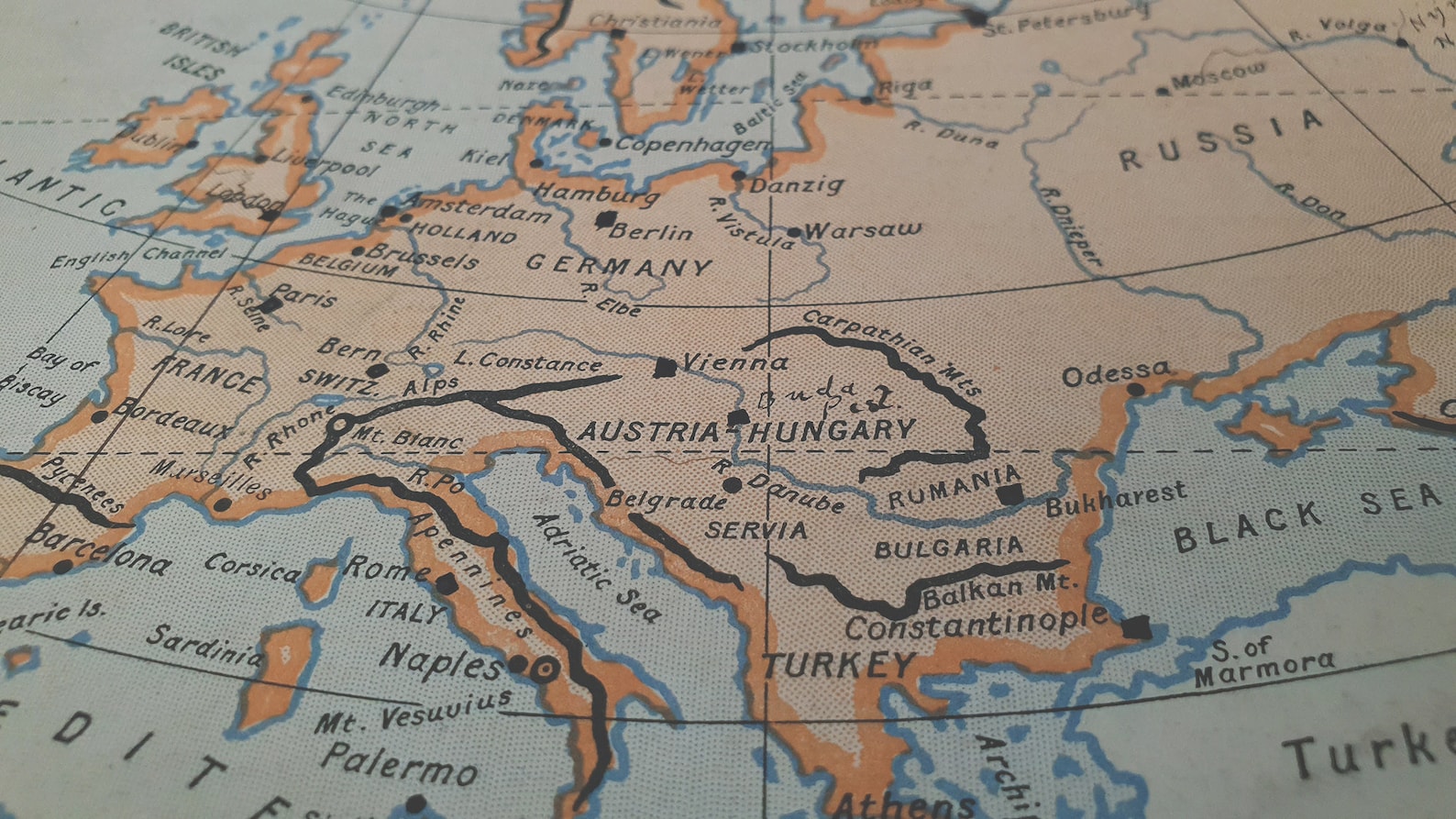 1895 Vintage Map of Europe - Etsy