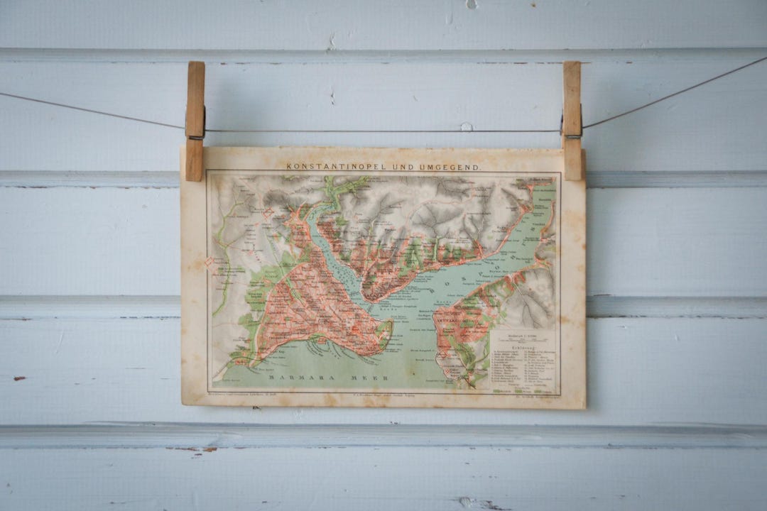 1887 Vintage Istanbul Map - Etsy