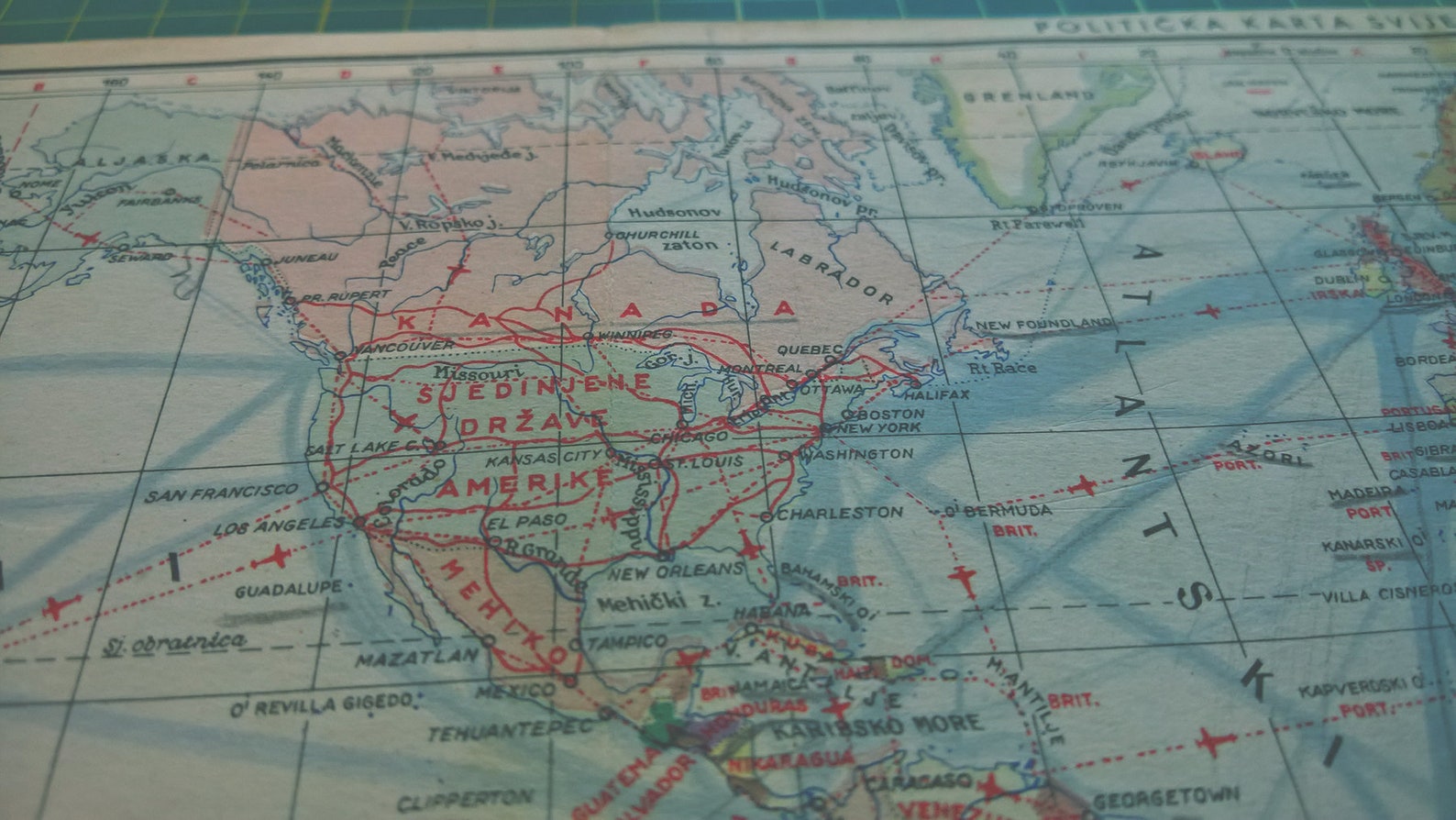 1951 Vintage World Map | Etsy