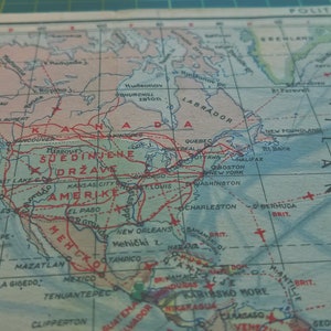 1951 Vintage World Map - Etsy