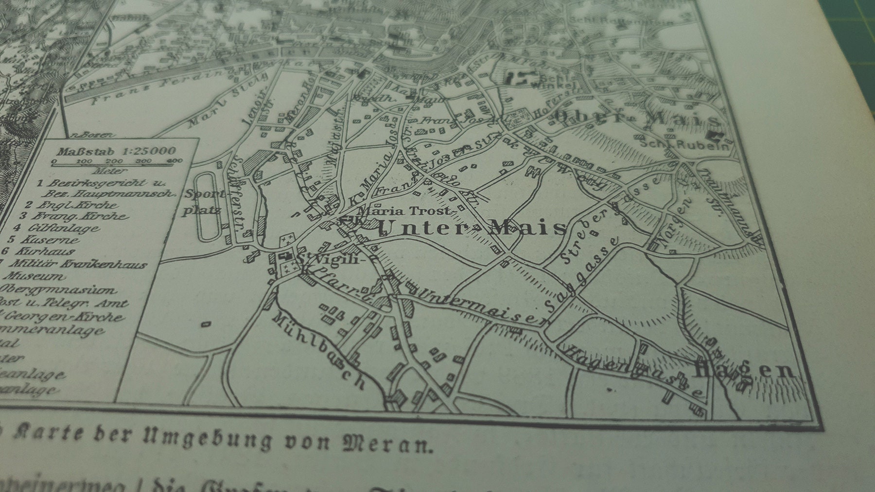 1907 Vintage Merano Map