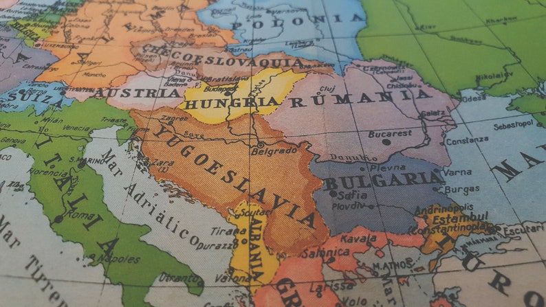 1946 Vintage Map of Europe | Etsy