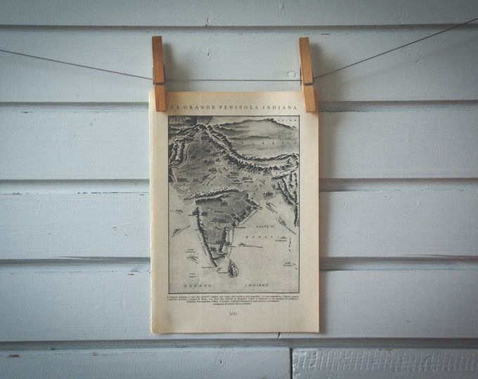 1935 Vintage Map of India - Etsy