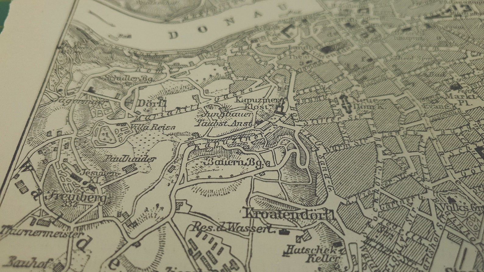 1907 Vintage Map of Linz - Etsy