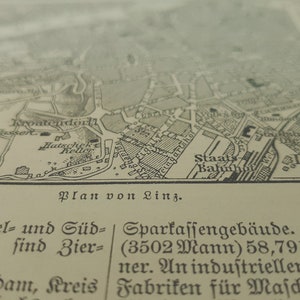1907 Vintage Map of Linz - Etsy