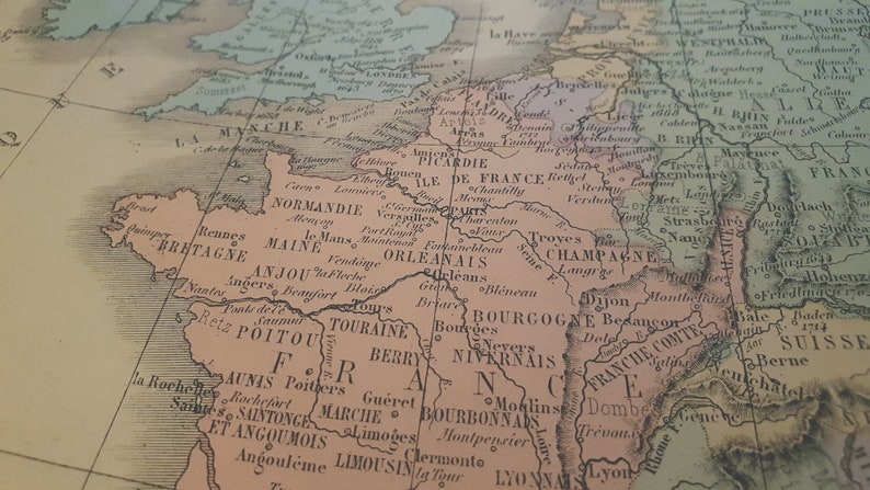 1886 Vintage Map of Europe in Early 18th Century | Etsy