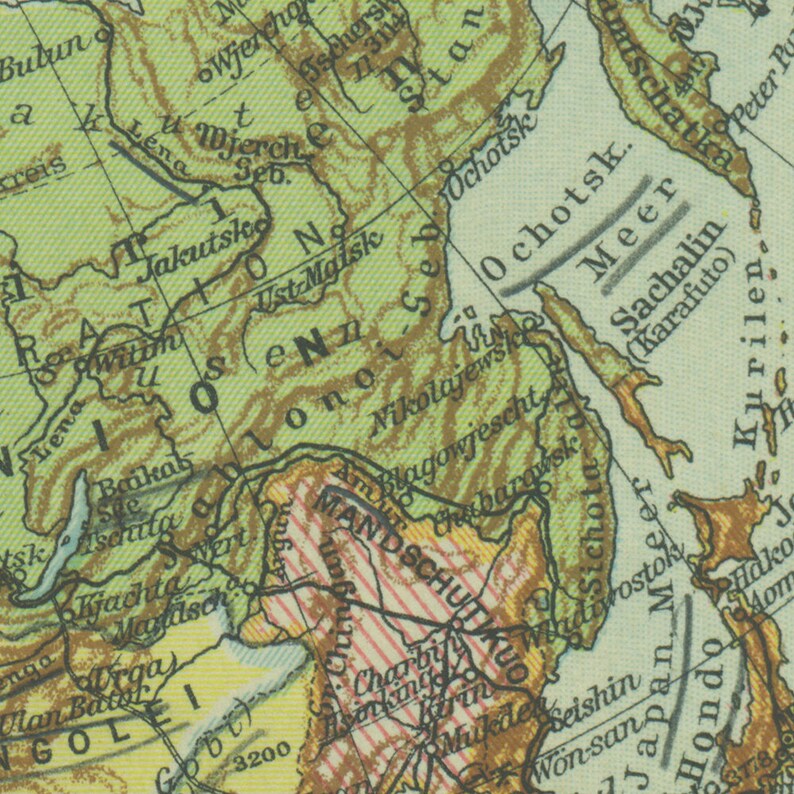 1936 Vintage Map of Asia | Etsy