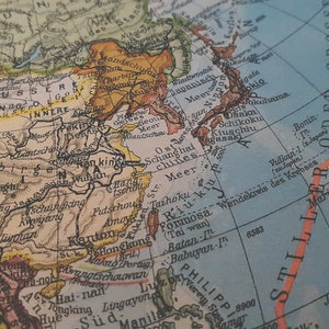 1936 Vintage Map of Asia - Etsy
