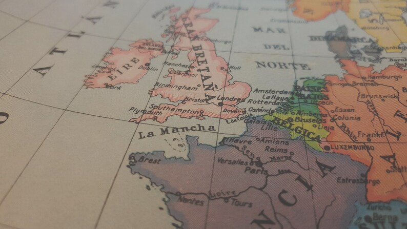 1950 Vintage Map of Europe | Etsy