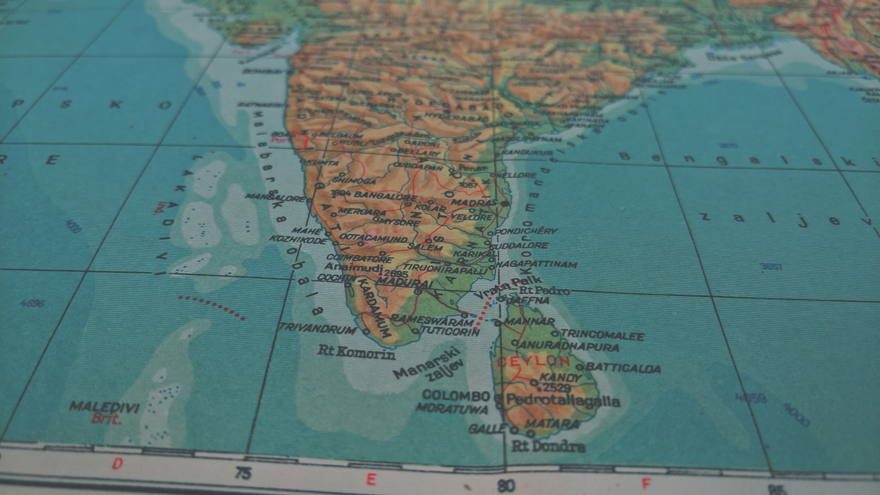 1959 Vintage Map of India