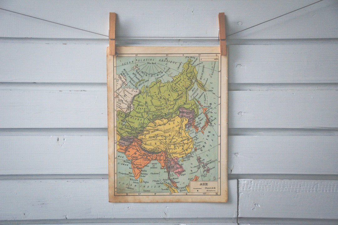 1936 Vintage Map of Asia - Etsy Ireland
