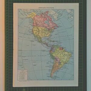 1924 Vintage Map of the Americas - Etsy