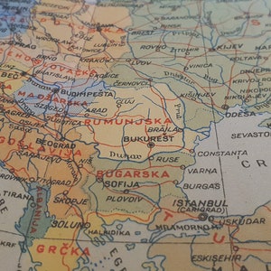 1956 Vintage Map of Europe - Etsy