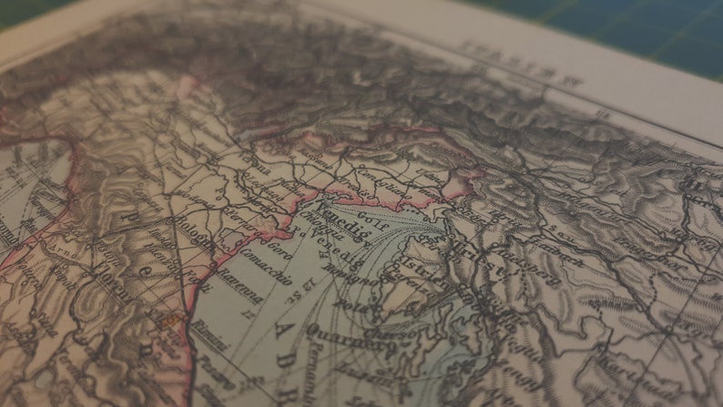 1893 Vintage Map of Italy - Etsy