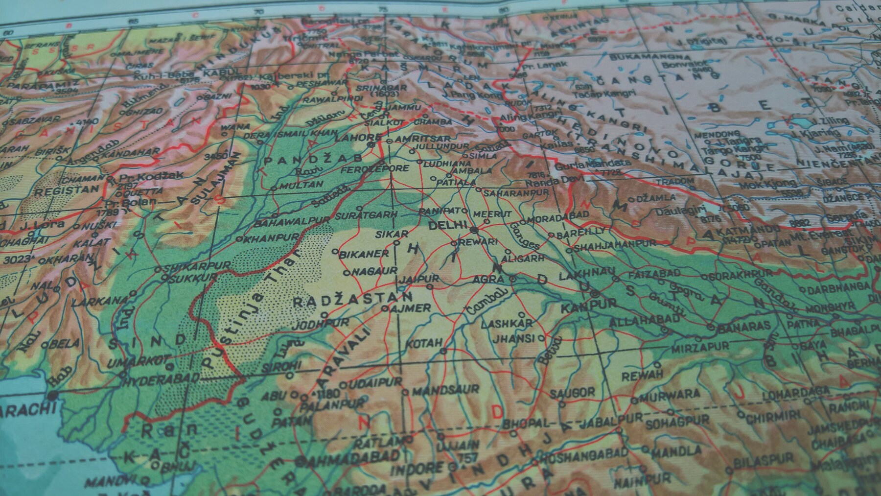 1959 Vintage Map of India