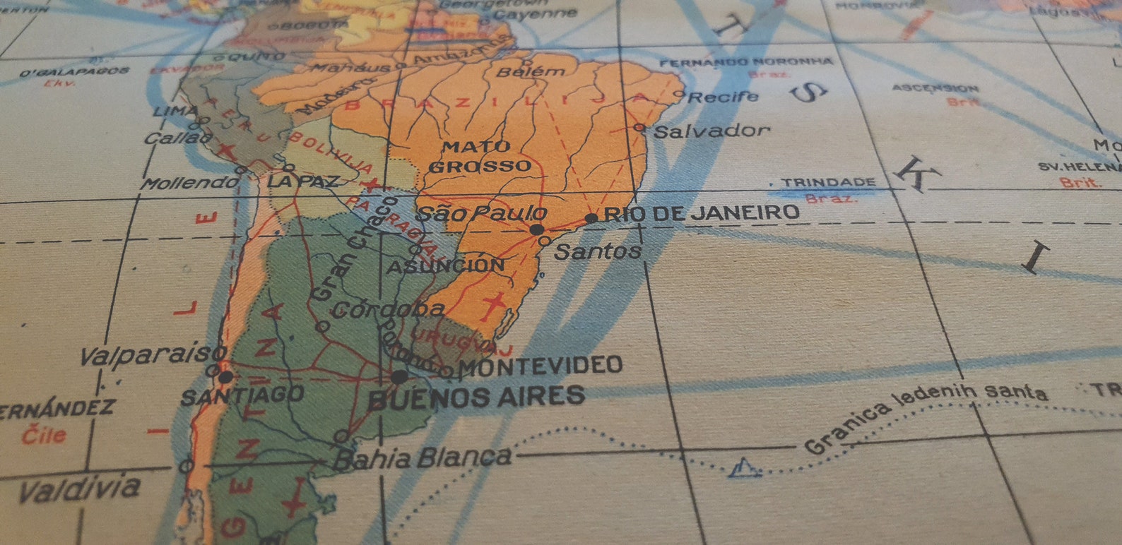 1958 Vintage World Map - Etsy