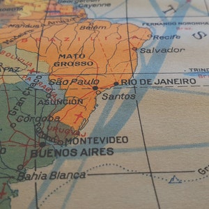 1958 Vintage World Map - Etsy