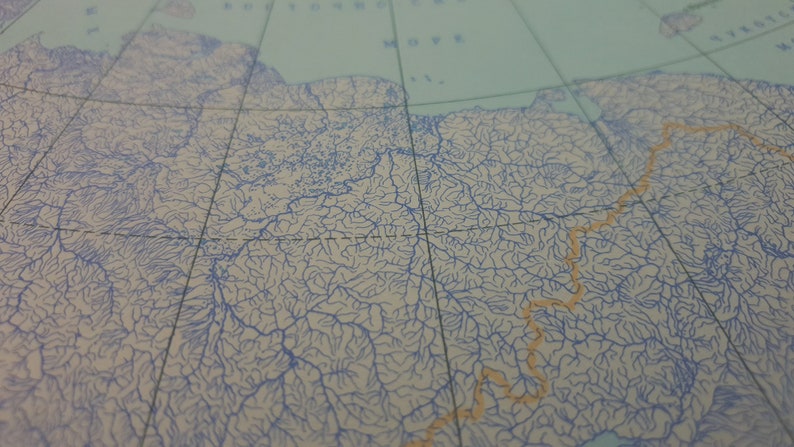 1964 Vintage Russia Rivers & Lakes Map - Etsy