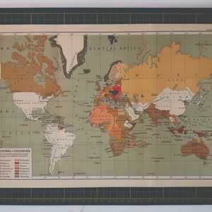 1937 Vintage Colonial World Map - Etsy UK