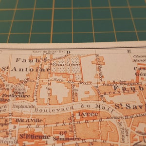1908 Vintage Sens Map - Etsy