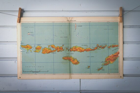 1954 Vintage Lesser Sunda Islands Map - Etsy