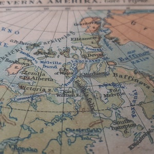 1908 Vintage North America Map - Etsy