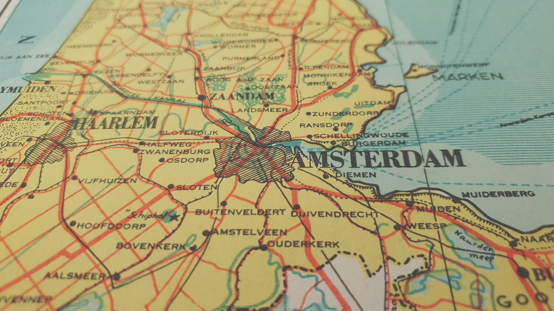 1941 Vintage Map of North Holland Province of the Netherlands