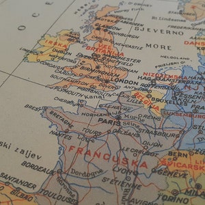 1956 Vintage Map of Europe - Etsy