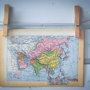 1956 Vintage Map of Asia - Etsy