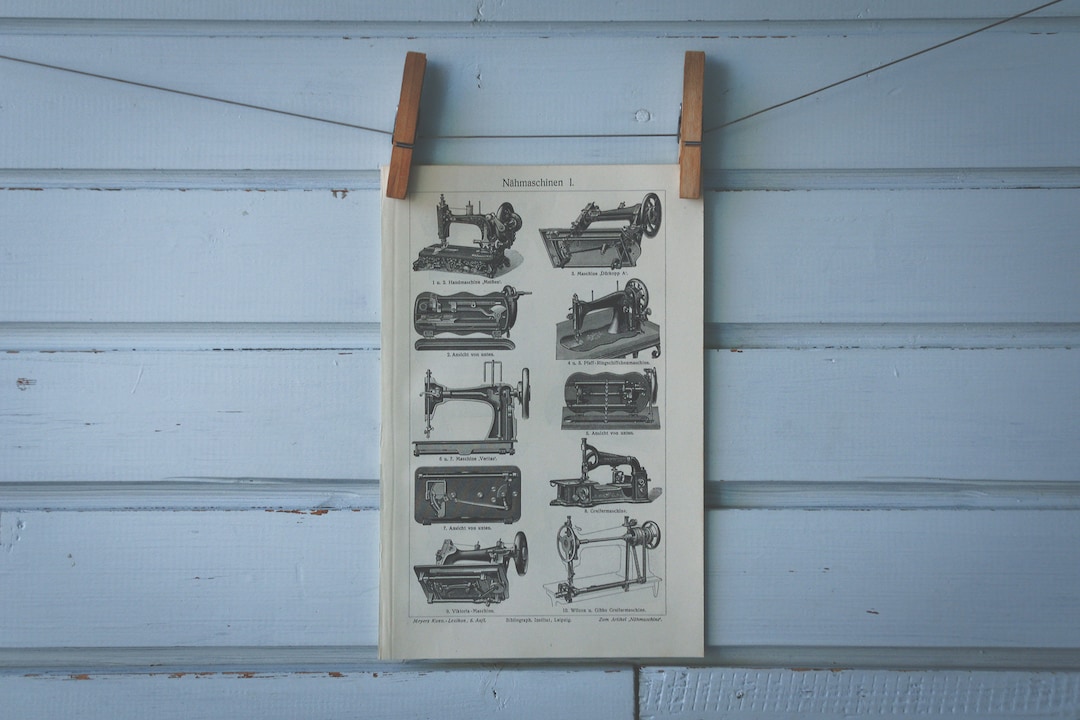 1907 Vintage Sewing Machines Lithograph Illustration - Etsy