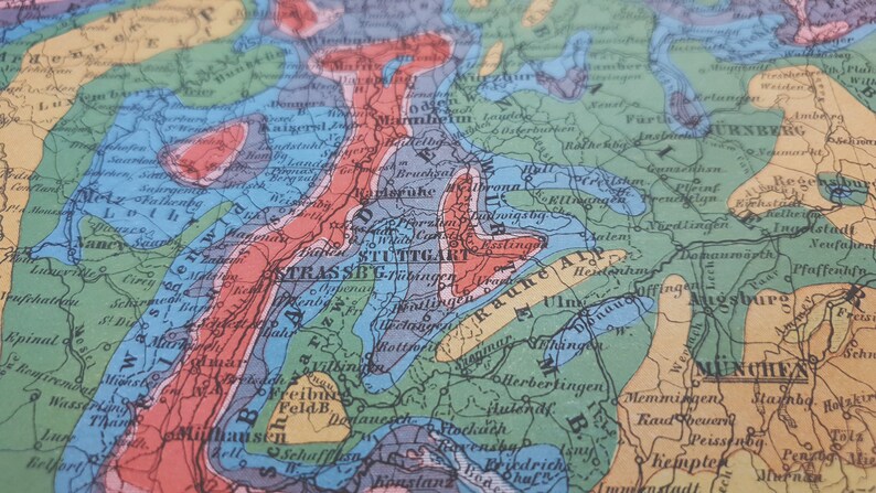 1887 Vintage Germany Population Density Map | Etsy