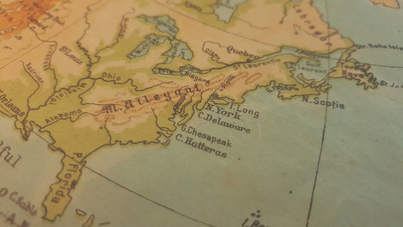 1924 Vintage North America Map | Etsy