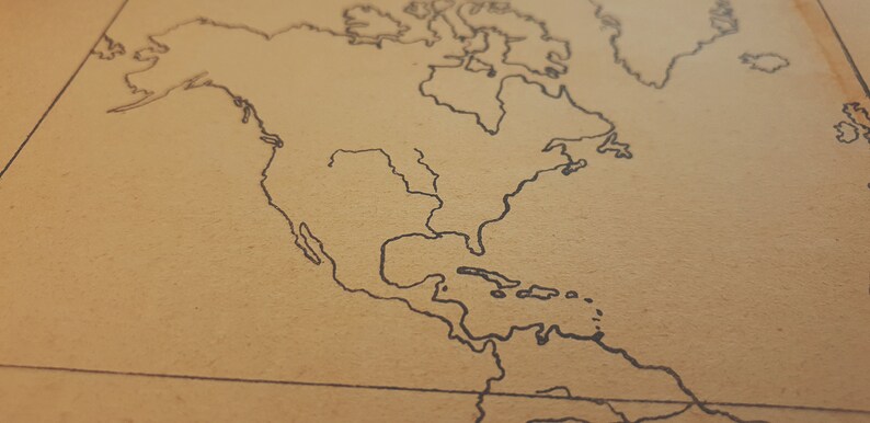 1920s Vintage World Blank Map - Etsy Israel