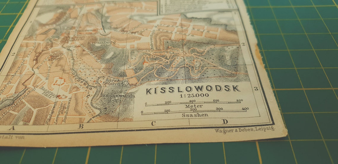 1912 Vintage Pyatigorsk & Kislovodsk Map | Etsy
