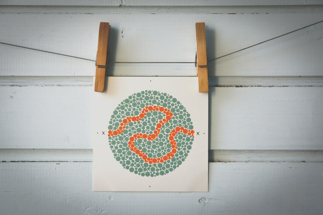 1986 Vintage Ishihara Color Test Plate - Etsy