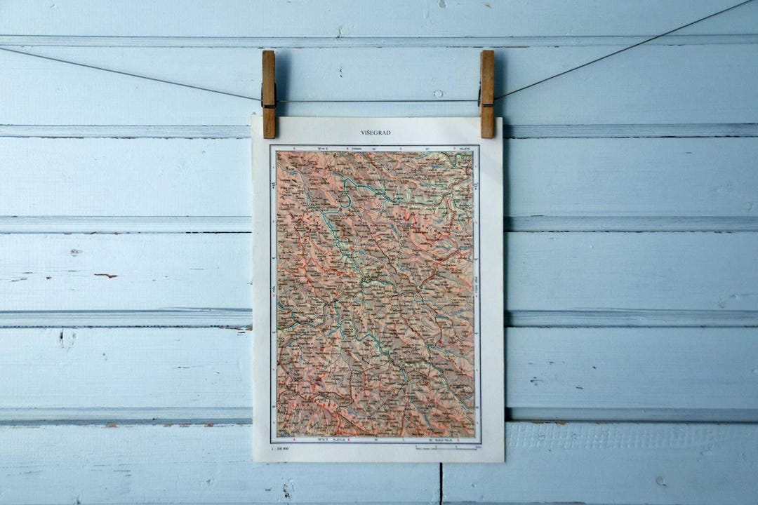 1971 Vintage Višegrad & Surroundings Map - Etsy