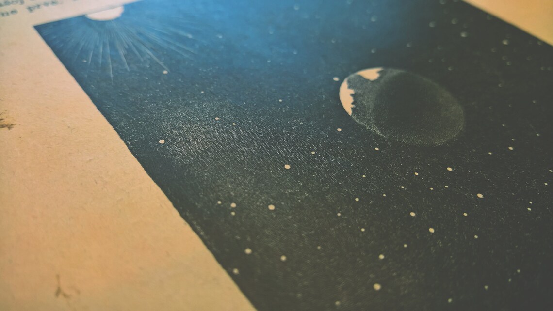 1895 Vintage Earth in Space Lithograph Illustration - Etsy