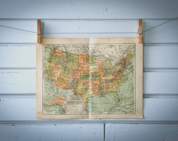 Rare Find* 1928 Vintage United States Map - Etsy