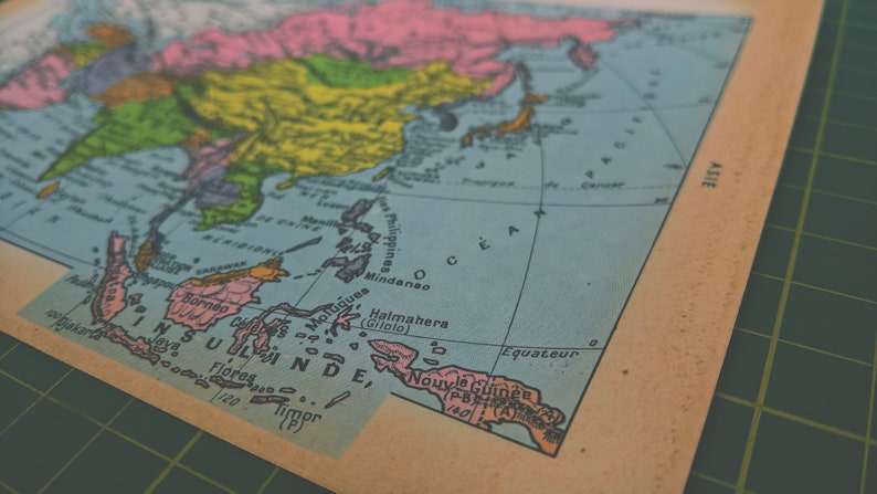 1956 Vintage Map of Asia | Etsy