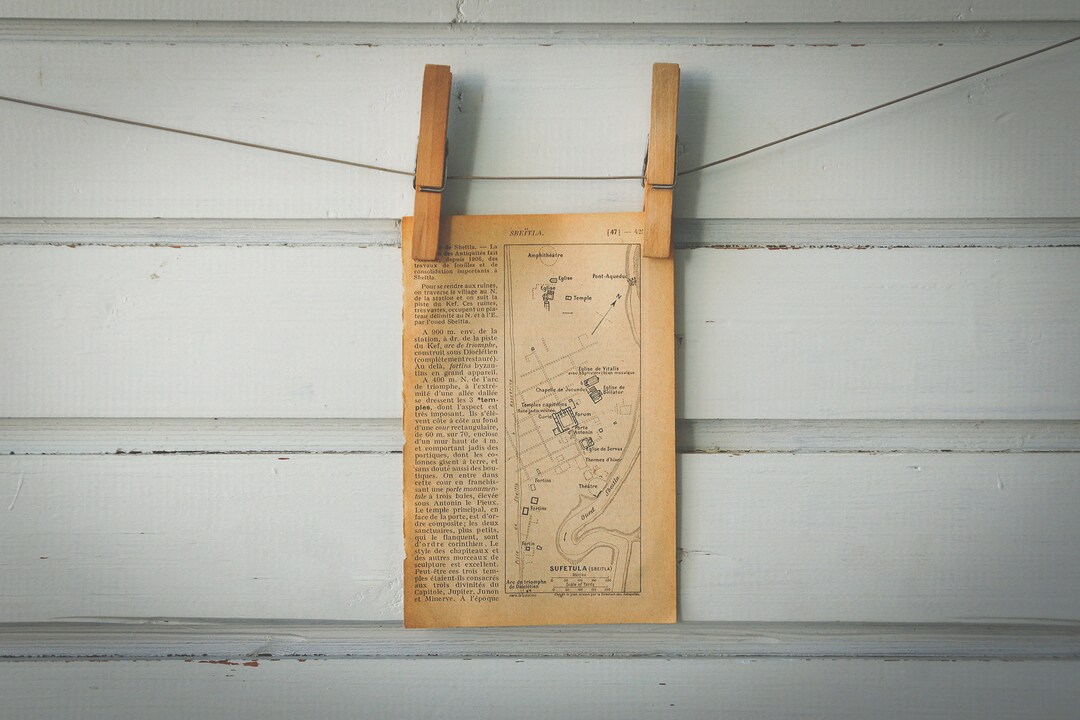 1927 Vintage Sbeitla Map - Etsy