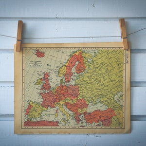 1950 Vintage Map of Europe - Etsy