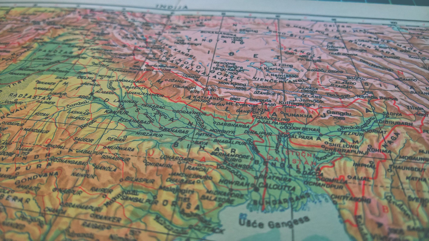 1956 Vintage Map of India