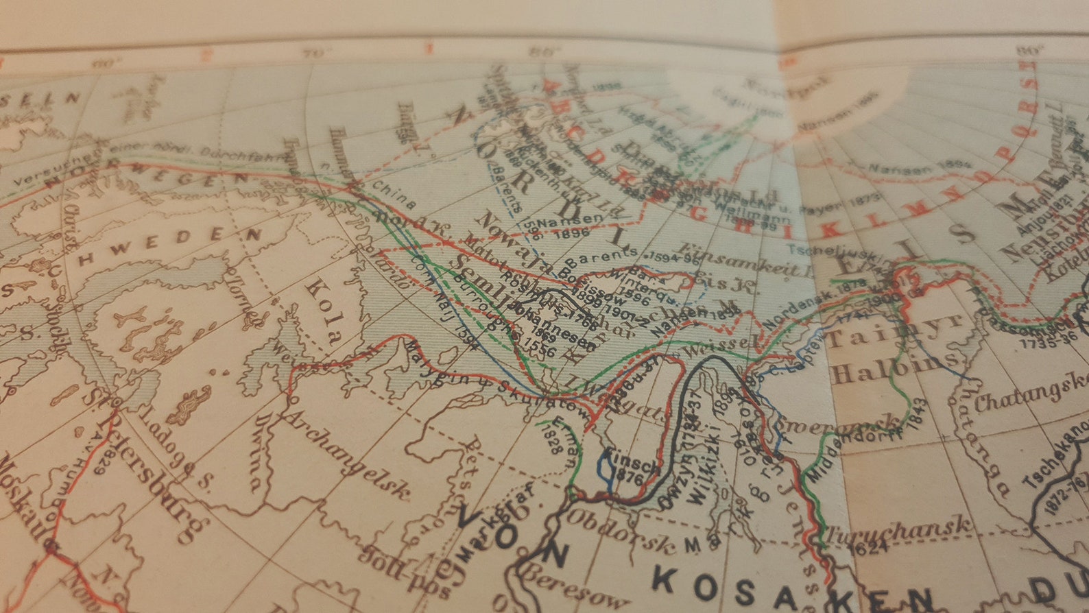 1907 Vintage Map of Asia Exploration - Etsy